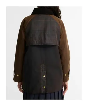 Barbour Felton Checked Waxed Jacket - Rustic/bark/muted