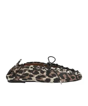 GANNI Simple Lace-up Ballet Shoes - Black