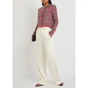 SELF-PORTRAIT Checked Knit Jacket