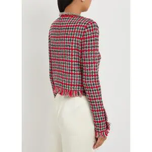 SELF-PORTRAIT Checked Knit Jacket