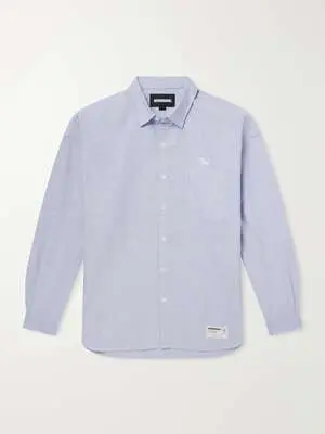 NEIGHBORHOOD Logo-embroidered Cotton Oxford Shirt - Blue