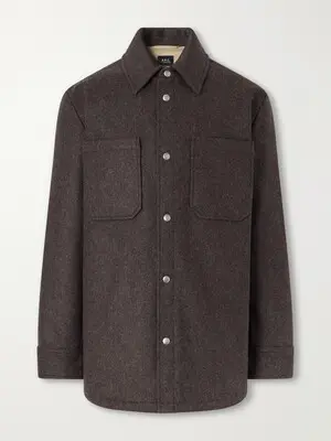 A.p.c. Marcel Wool-blend Felt Overshirt - Brown