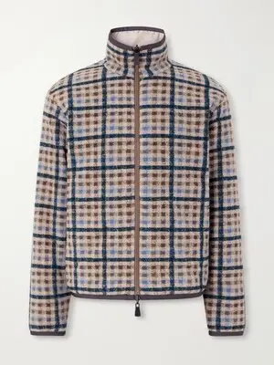 Moncler Reversible Checked Shell-trimmed Fleece Padded Jacket - Multi