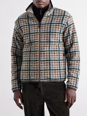 Moncler Reversible Checked Shell-trimmed Fleece Padded Jacket - Multi