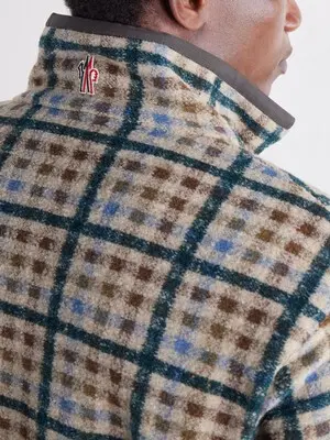 Moncler Reversible Checked Shell-trimmed Fleece Padded Jacket - Multi