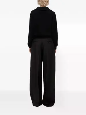 Alexander Wang Ls Double-collar V-neck Sweater - Black