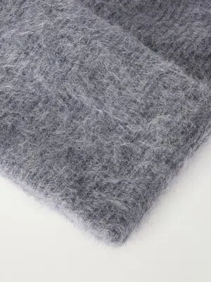 LISA YANG Brushed Ribbed Cashmere Beanie - Gray