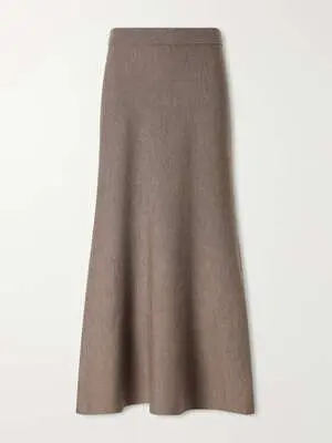 Simkhai Atwood Wool Knitted Midi Skirt - Brown