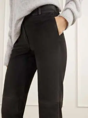 ARMA Jen Paneled Suede Straight-leg Pants
