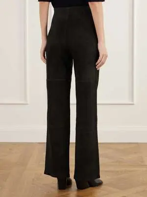 ARMA Karina Paneled Suede Straight-leg Pants
