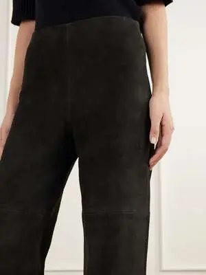 ARMA Karina Paneled Suede Straight-leg Pants