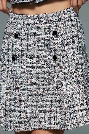 Maeve Sequ Tweed Mi Skirt