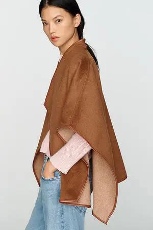 ROFFE Faux Suede Poncho