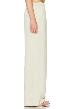 EAVES Loretta Wide Leg Washed Silk Pant In Grey