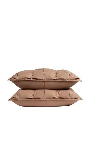 PARACHUTE Organic Cotton Puff Sham Set In Tan - Adobe