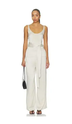 EAVES Romy Washed Silk Top In Grey - Stone