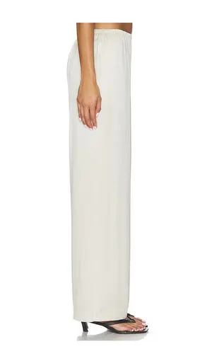 EAVES Loretta Wide Leg Washed Silk Pant In Grey