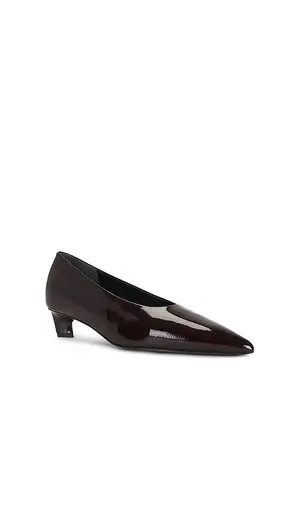 Rag & Bone Paloma Mid Heel Pump In Wine - Morello Patent