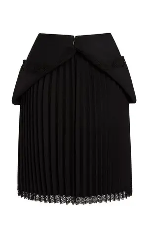 Victoria Beckham Pleated Cotton Mini Skirt