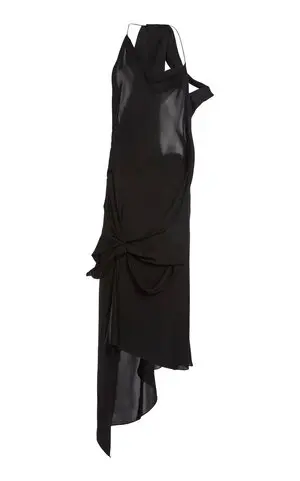 Victoria Beckham Asymmetrical Bow-detail Midi Dress