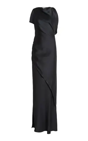 Victoria Beckham Kyra Draped Satin Maxi Dress