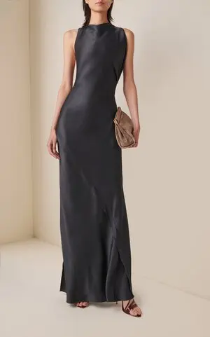 Victoria Beckham Kyra Draped Satin Maxi Dress