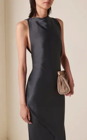 Victoria Beckham Kyra Draped Satin Maxi Dress