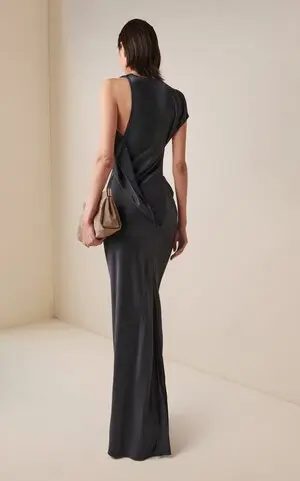 Victoria Beckham Kyra Draped Satin Maxi Dress