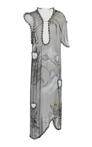 Victoria Beckham Asymmetrical Bubble-trim Midi Dress