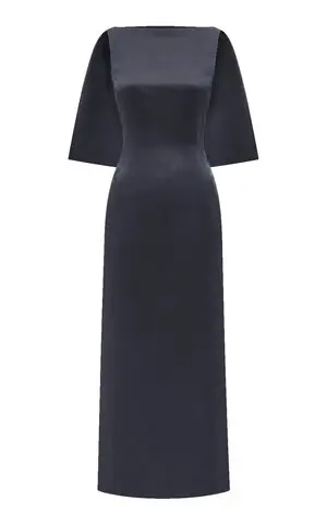 Gabriela Hearst Soraya Linen-silk Midi Dress - Navy