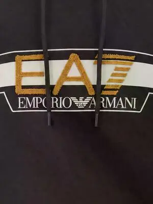EA7 Logo-embroidered Hoodie
