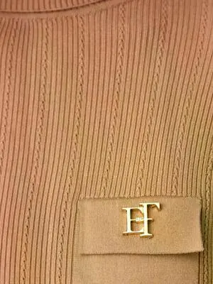 Elisabetta Franchi Logo-plaque Ribbed-knit Sweater