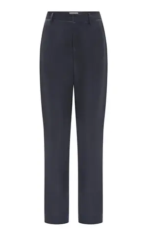 Gabriela Hearst Aina Linen-silk Tapered Pants - Navy