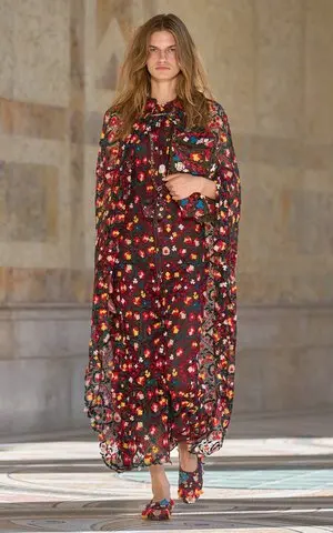 Gabriela Hearst Elisabetta Cotton Cape Maxi Dress