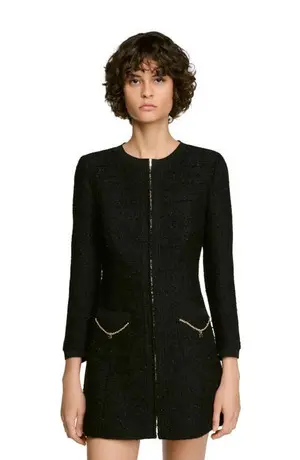 Sandro Short Dress With Metal Chain