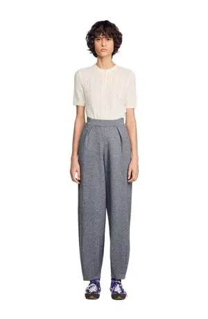 Sandro Rhinestone Barrel-leg Joggers - Grey