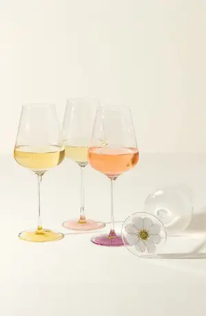UNCOMMON GOODS Forever Flower Wine Glassesset Of 4 Widgeteer
