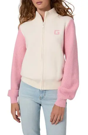 Guess Lily Jacquard Full Zip Hoodie - G012-open
