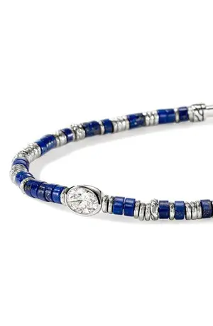 John Hardy Lovestruck Lapis Lazuli & Lab Grown Diamond Heishi Bracelet