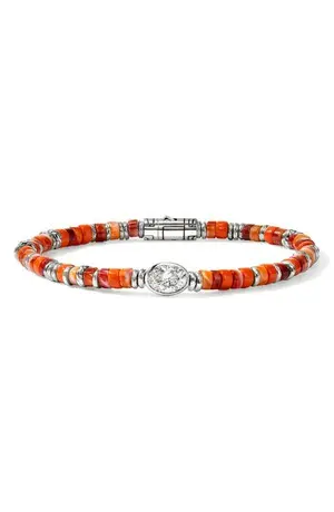 John Hardy Jh Lovestruck Sterling Lab Grown Diamond & Spiny Oyster Shell Heishi Bracelet - Silver