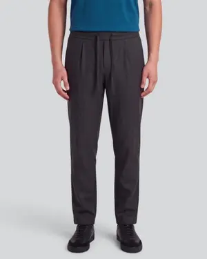 LORDS OF HARLECH Wool Drawstring Pant - Black