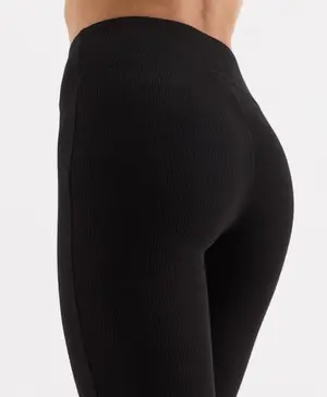PACT On The Go-to Rib Bootcut Slit Hem Legging Made With Organic Cotton - Black