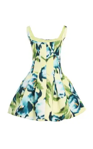 Oscar De La Renta Calla Lillies Chine Mini Dress