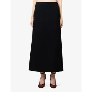Alaïa High-rise Velvet Maxi Skirt