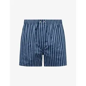 Derek Rose Wellington Classic-fit Cotton Boxer Shorts - Navy