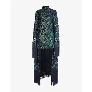 TALLER MARMO Disco Dragon Fringed Sequin-woven Mini Dress - Multicolor