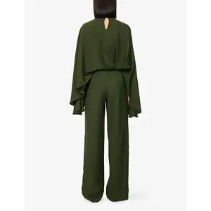 TALLER MARMO Eolia Draped Angel-sleeve Woven Jumpsuit