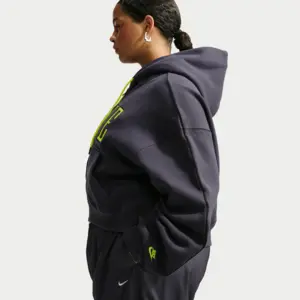 Nike Studio Fleece Medium Weight Oversized Full-zip Cropped Hoodie