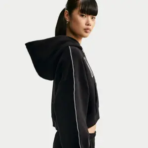 Nike Studio Fleece Medium Weight Oversized Full-zip Cropped Hoodie