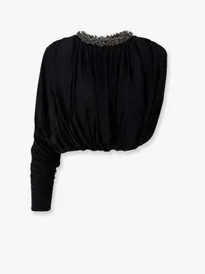 SELF-PORTRAIT Jerset Top With Asymmetric Sleeves